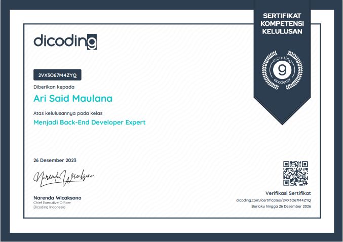 Ari Said Maulana on LinkedIn: 🚀 Just completed a comprehensive Back-End ... Ari Said Maulana on LinkedIn: 🚀 Just completed a comprehensive Back-End ...