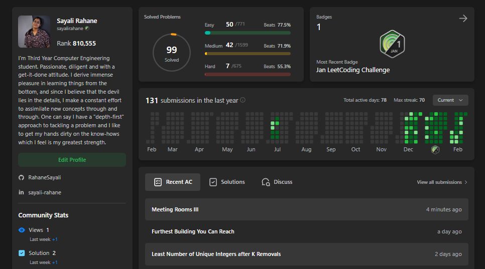 Sayali Rahane on LinkedIn: #365daychallenge #leetcode #dailycoding #dsa ... Sayali Rahane on LinkedIn: #365daychallenge #leetcode #dailycoding #dsa ...