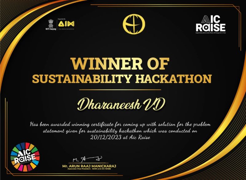 DHARANEESH V.D on LinkedIn: #sustainableinnovation #hackathonwinners DHARANEESH V.D on LinkedIn: #sustainableinnovation #hackathonwinners