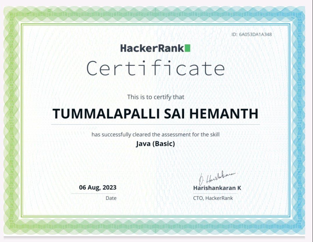 SAI HEMANTH on LinkedIn: #javafundamentals #hackerrankcertified # ... SAI HEMANTH on LinkedIn: #javafundamentals #hackerrankcertified # ...