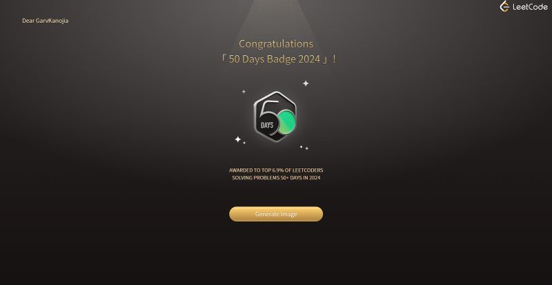 Garv Kanojia on LinkedIn: 50 days badge on LeetCode🔥🔥🔥 Garv Kanojia on LinkedIn: 50 days badge on LeetCode🔥🔥🔥