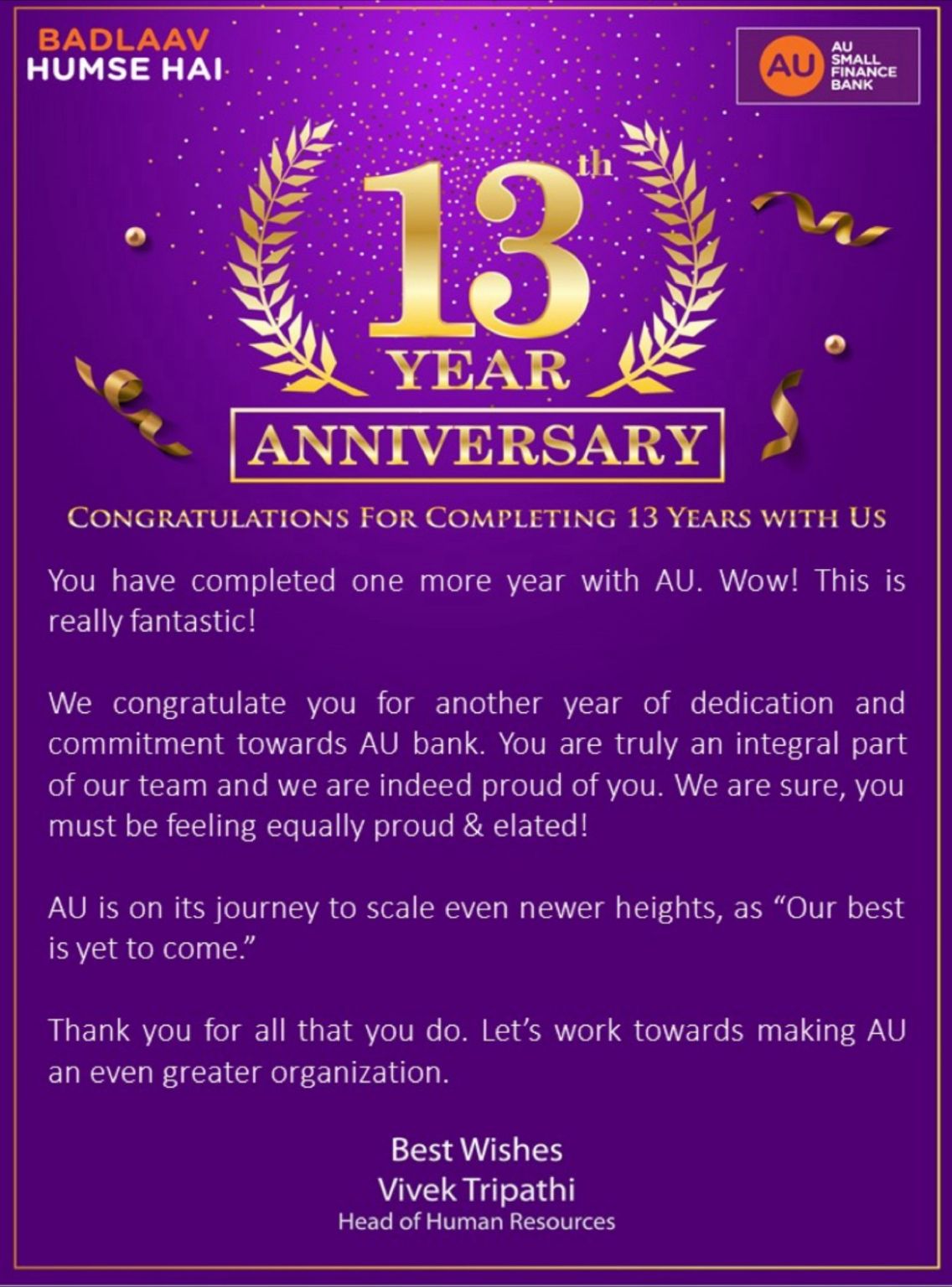 Rohit Singh Solanki on LinkedIn: 13 Years of Badlaav, Thank You AU ... Rohit Singh Solanki on LinkedIn: 13 Years of Badlaav, Thank You AU ...