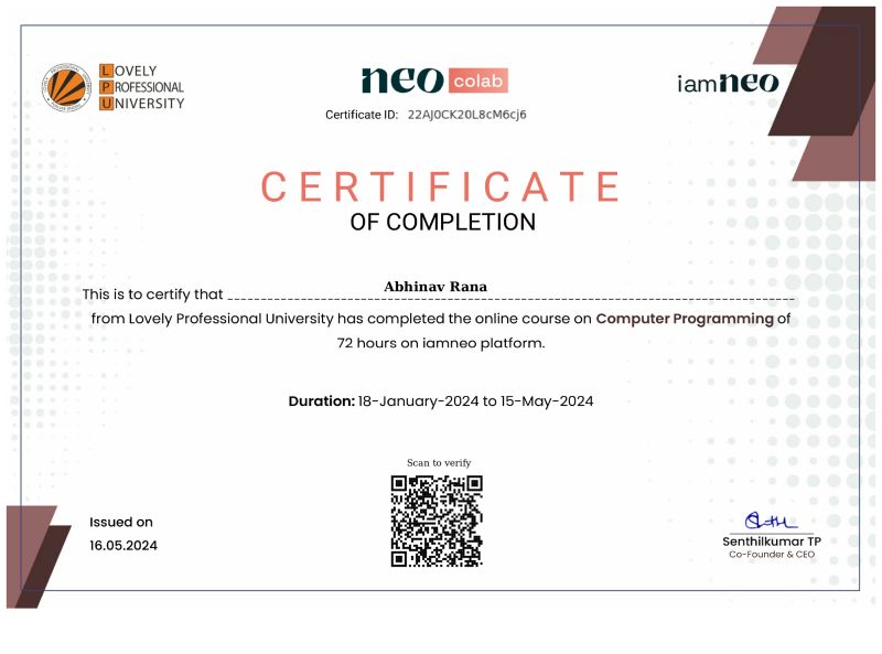 Abhinav Rana on LinkedIn: #c #coding #programming #neocolab #learning Abhinav Rana on LinkedIn: #c #coding #programming #neocolab #learning