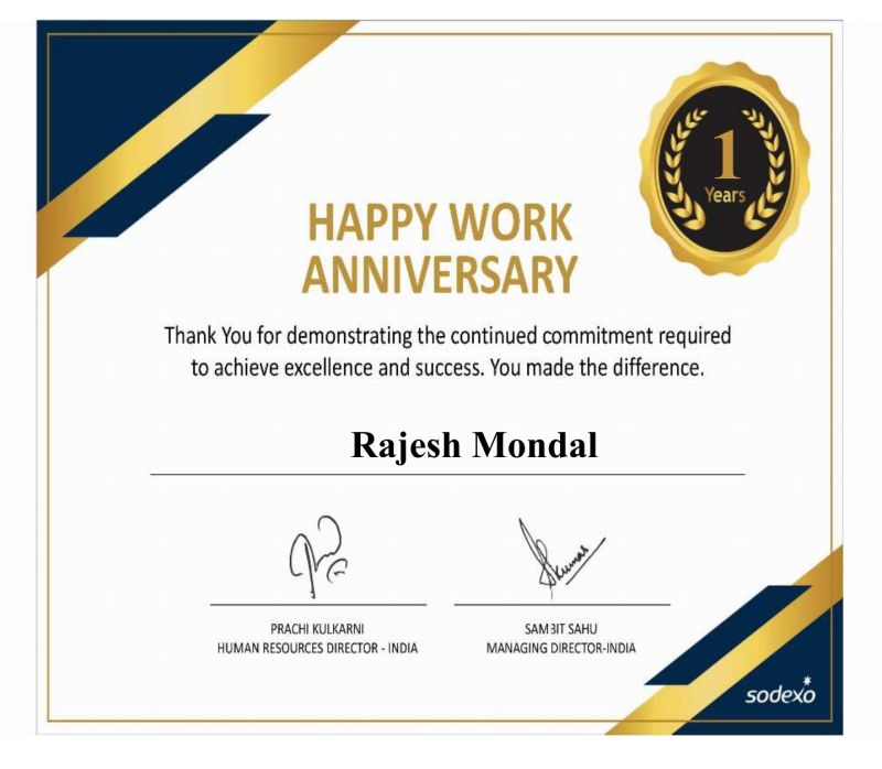 Rajesh Mondal on LinkedIn: It’s my First Year Work Anniversary! Rajesh Mondal on LinkedIn: It’s my First Year Work Anniversary!