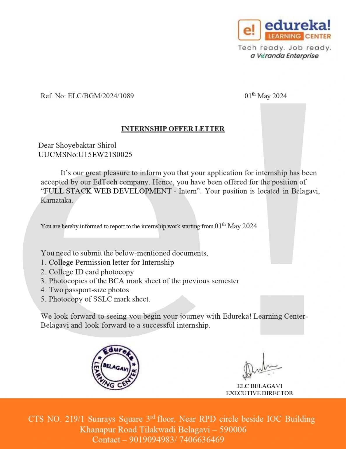 Shoyebaktar Shirol on LinkedIn: #edureka #internship #belagavi # ... Shoyebaktar Shirol on LinkedIn: #edureka #internship #belagavi # ...