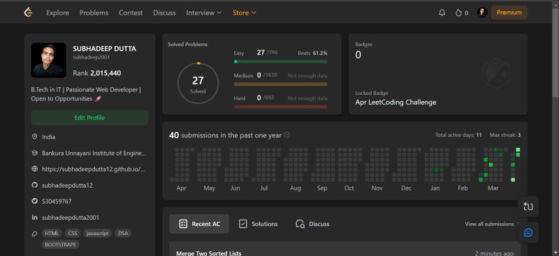 SUBHADEEP DUTTA on LinkedIn: #day36 #leetcode #problemsolving #dsa # ... SUBHADEEP DUTTA on LinkedIn: #day36 #leetcode #problemsolving #dsa # ...