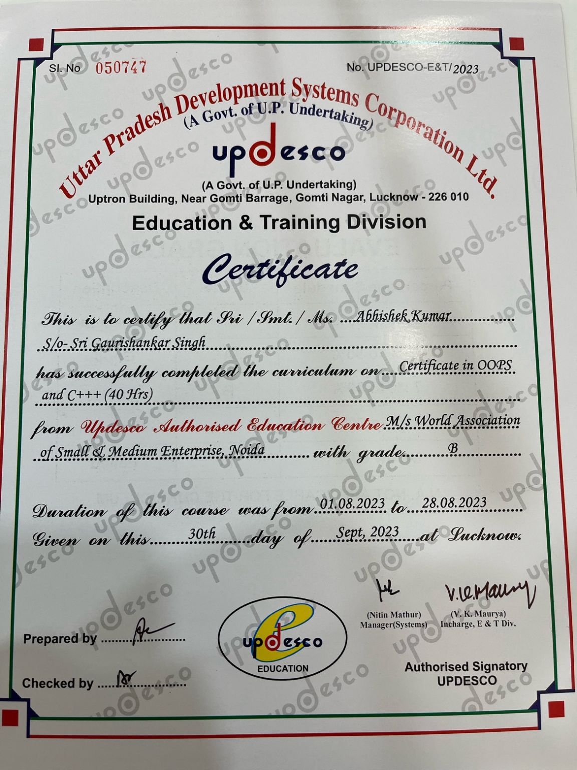 Abhishek Kumar on LinkedIn: #certification #programming #updesco # ... Abhishek Kumar on LinkedIn: #certification #programming #updesco # ...