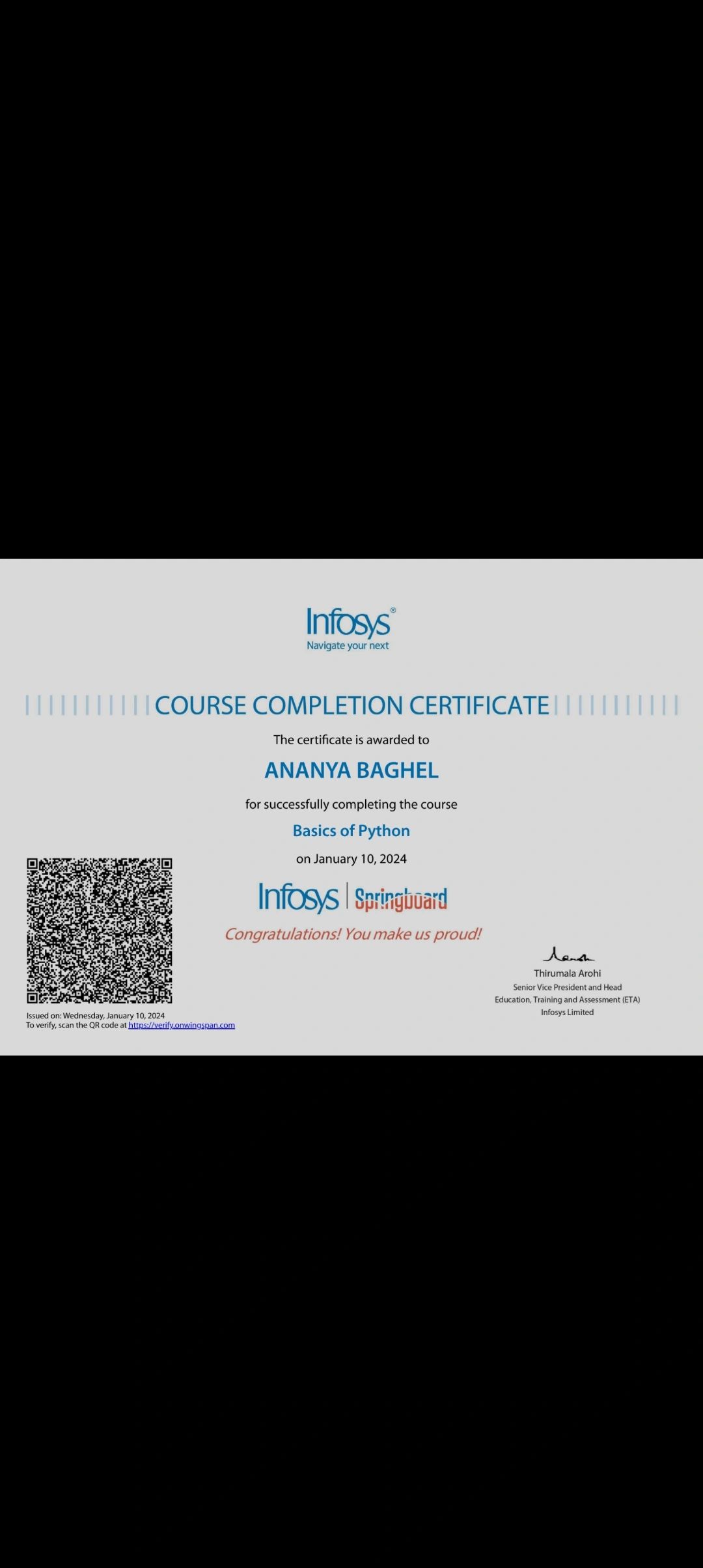 Ananya Baghel on LinkedIn: #python #certification #programming Ananya Baghel on LinkedIn: #python #certification #programming