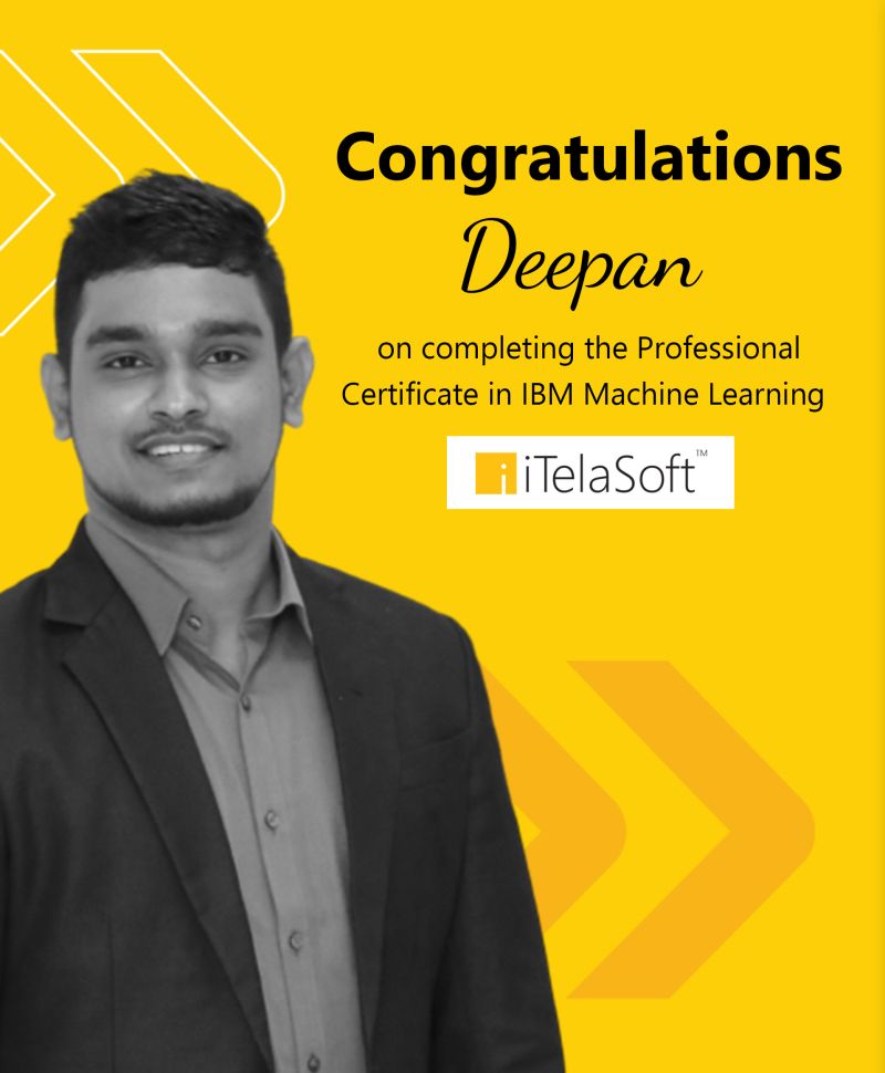 iTelaSoft on LinkedIn: Congratulations Deepan Gnanajothi iTelaSoft on LinkedIn: Congratulations Deepan Gnanajothi