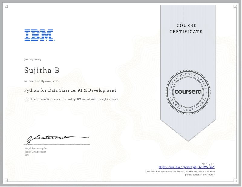 Sujitha Balachandhar on LinkedIn: Just completed the Python for Data ... Sujitha Balachandhar on LinkedIn: Just completed the Python for Data ...