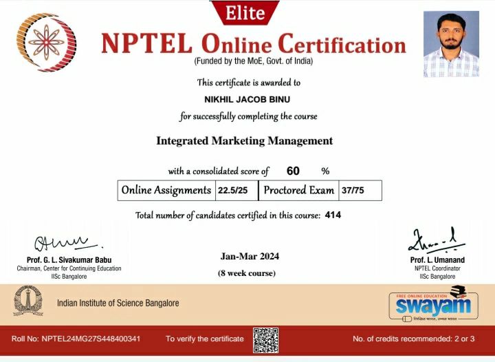 Nikhil Jacob Binu on LinkedIn: #integratedmarketingmanagement #nptel # ... Nikhil Jacob Binu on LinkedIn: #integratedmarketingmanagement #nptel # ...