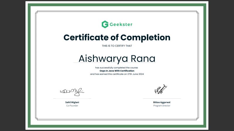 Aishwarya Rana on LinkedIn: #javaprogramming #objectorienteddesign # ... Aishwarya Rana on LinkedIn: #javaprogramming #objectorienteddesign # ...