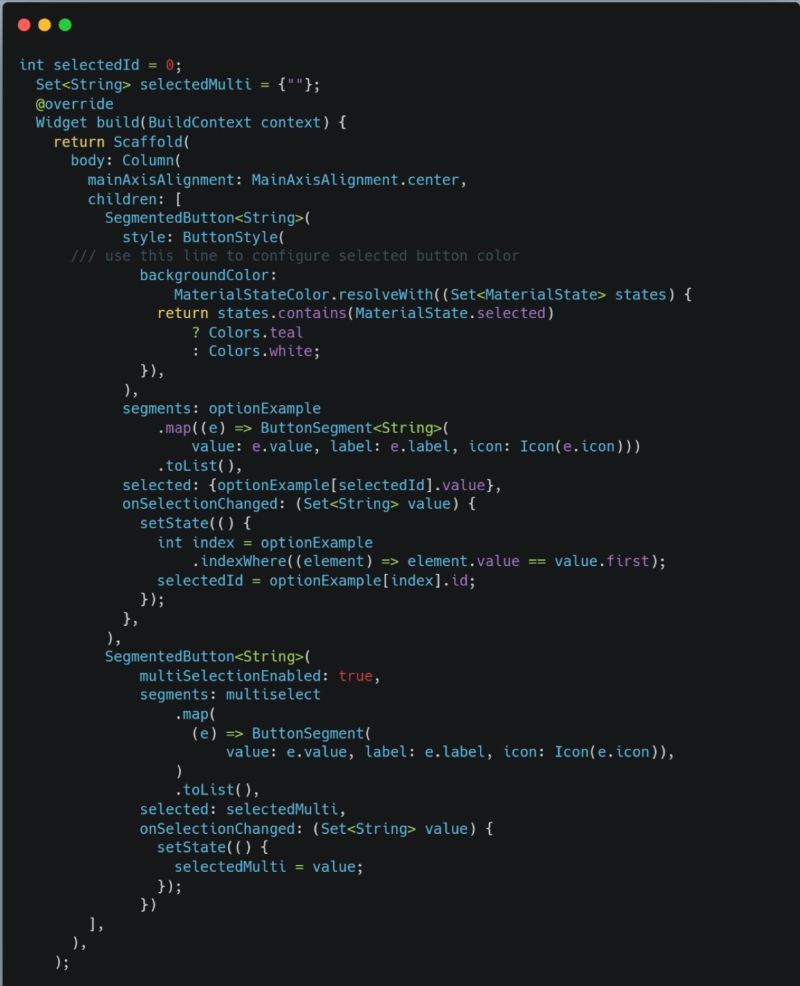 Reham Ali on LinkedIn: #flutter #segmentedbutton #uicomponents Reham Ali on LinkedIn: #flutter #segmentedbutton #uicomponents