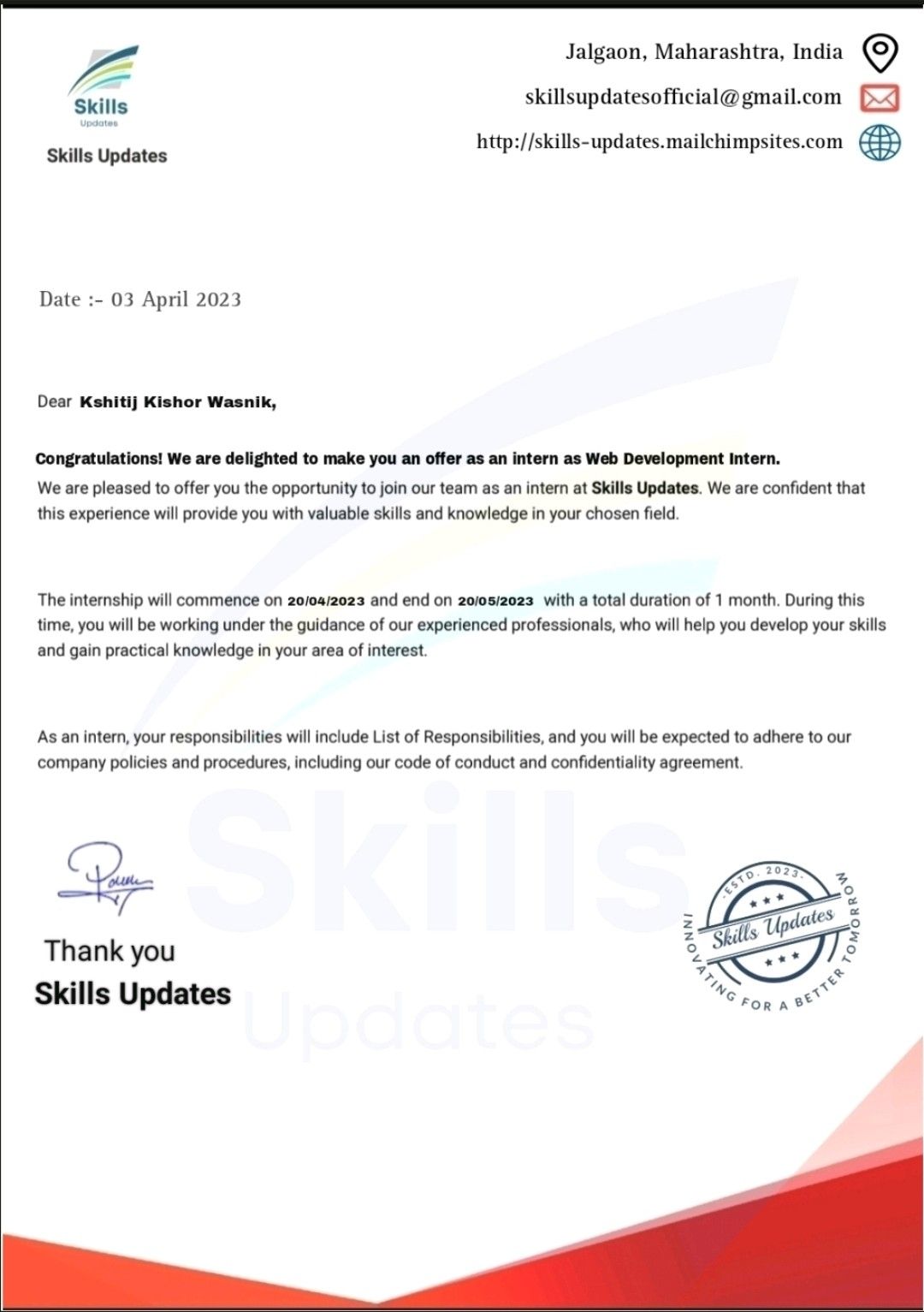 Kshitij Wasnik on LinkedIn: #internship #webdevelopment #frontend # ... Kshitij Wasnik on LinkedIn: #internship #webdevelopment #frontend # ...
