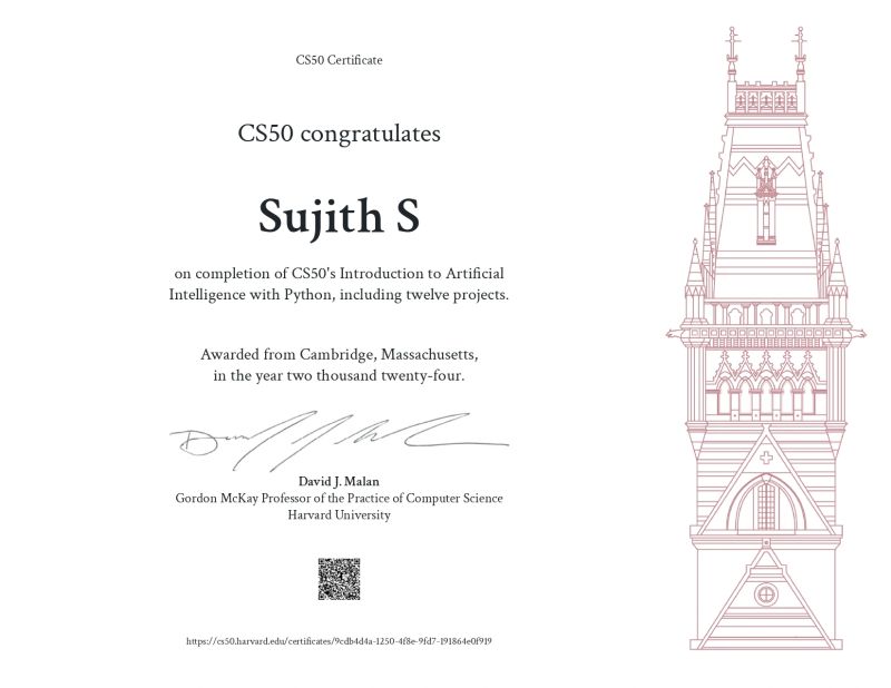 Sujith S on LinkedIn: #artificialintelligence #cs50ai # ... Sujith S on LinkedIn: #artificialintelligence #cs50ai # ...