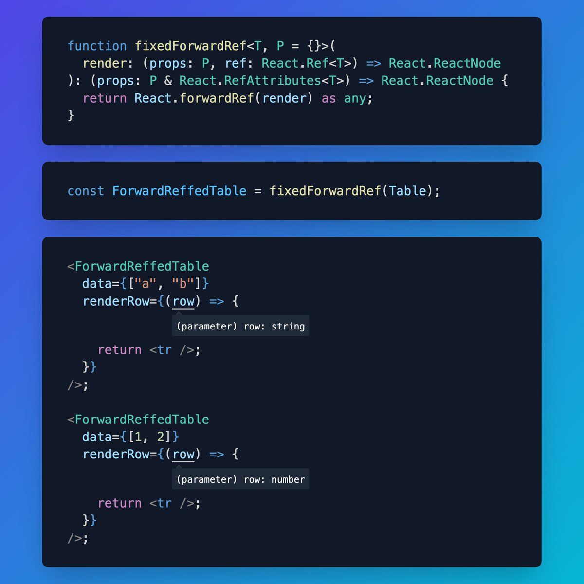 Matt Pocock on LinkedIn: forwardRef with generic components in React is ... Matt Pocock on LinkedIn: forwardRef with generic components in React is ...