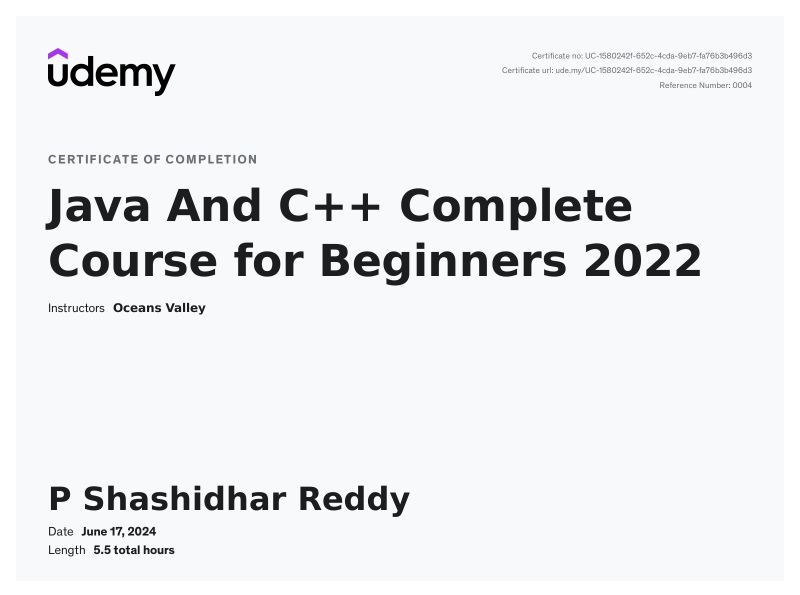 P Shashidhar Reddy on LinkedIn: #programming #java #cpp #skillup P Shashidhar Reddy on LinkedIn: #programming #java #cpp #skillup