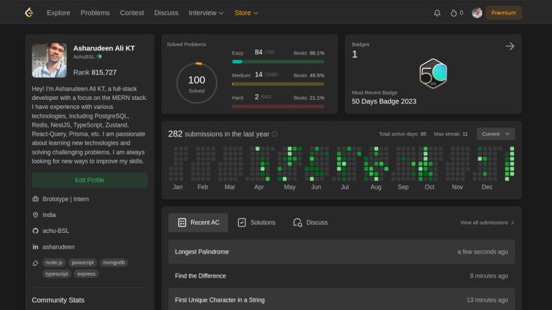Asharudeen Ali KT on LinkedIn: #codingachievement #leetcodechallenge # ... Asharudeen Ali KT on LinkedIn: #codingachievement #leetcodechallenge # ...