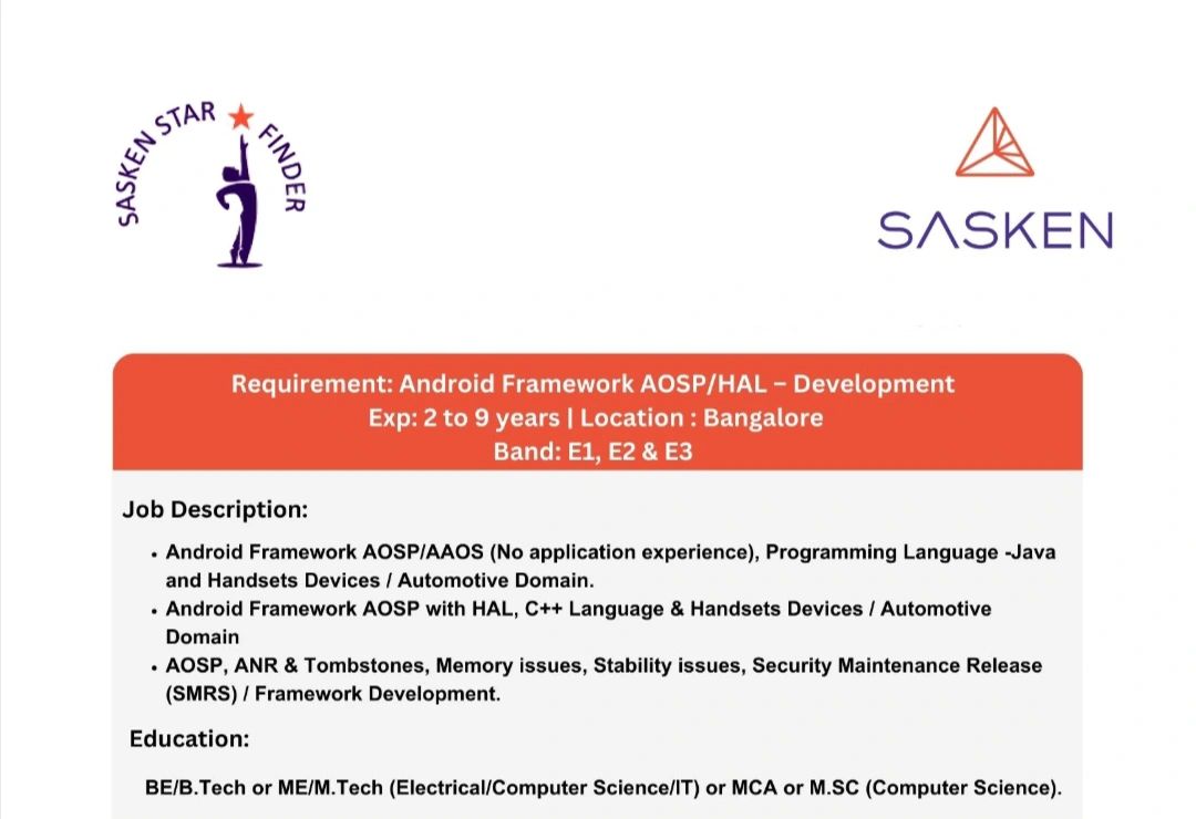 Birjit Das on LinkedIn: #sasken #hiring #androidframework #hal #aosp #c ... Birjit Das on LinkedIn: #sasken #hiring #androidframework #hal #aosp #c ...