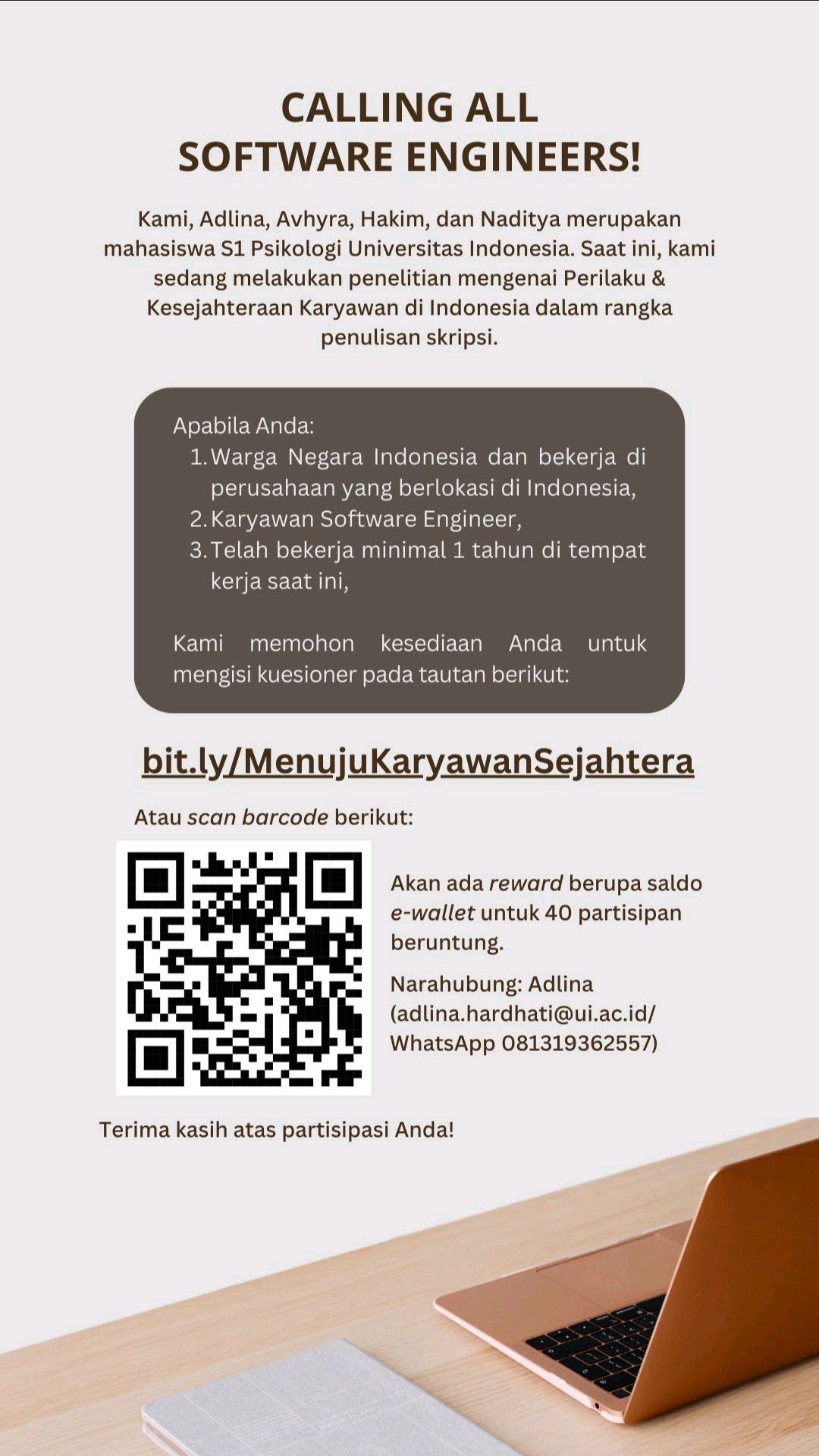 Avhyra Zalfa on LinkedIn: Halo, kami mohon bantuan kakak-kakak karyawan ... Avhyra Zalfa on LinkedIn: Halo, kami mohon bantuan kakak-kakak karyawan ...