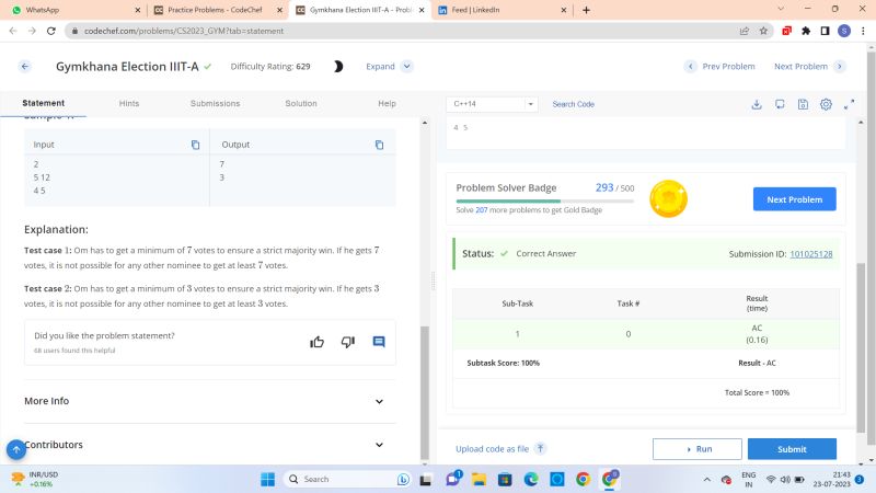 SUSHMA K on LinkedIn: #day85 #100daysofcodechallenge #india #codeforces ... SUSHMA K on LinkedIn: #day85 #100daysofcodechallenge #india #codeforces ...