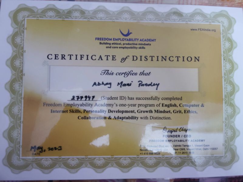Abhay Pandey on LinkedIn: #golden #certificate #fea Abhay Pandey on LinkedIn: #golden #certificate #fea