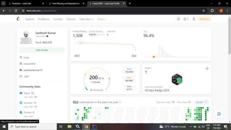 Santhosh Kumar S on LinkedIn: #java #leetcode #coding #problemsolving # ... Santhosh Kumar S on LinkedIn: #java #leetcode #coding #problemsolving # ...