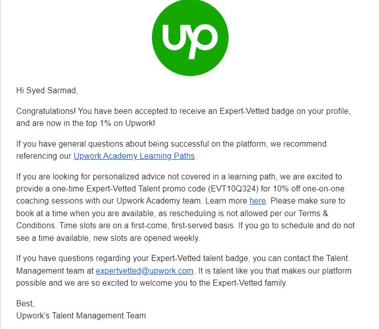 Syed Sarmad Ali on LinkedIn: Thank you, Upwork, after five long years 😍 Syed Sarmad Ali on LinkedIn: Thank you, Upwork, after five long years 😍