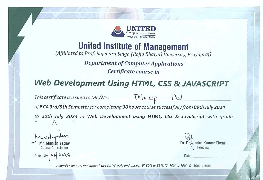 Dilip pal on LinkedIn: #grade_a #webdevelopment #html #css #javascript ... Dilip pal on LinkedIn: #grade_a #webdevelopment #html #css #javascript ...