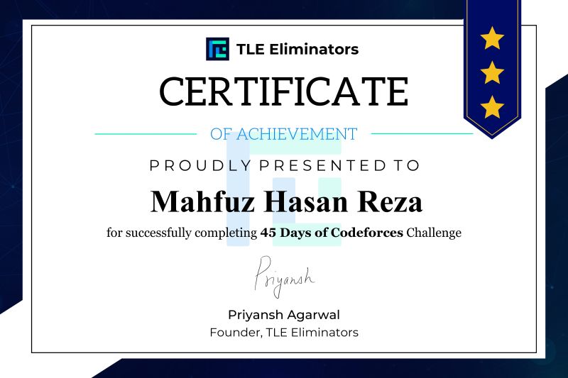 Mahfuz Hasan Reza on LinkedIn: #competitiveprogramming #cp #codeforces Mahfuz Hasan Reza on LinkedIn: #competitiveprogramming #cp #codeforces