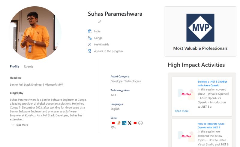 Suhas Parameshwara on LinkedIn: #mvpbuzz #microsoftmvp #community Suhas Parameshwara on LinkedIn: #mvpbuzz #microsoftmvp #community