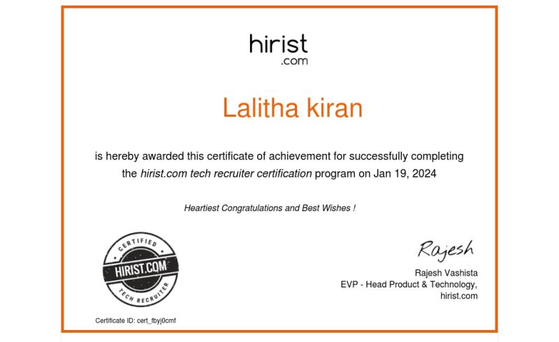 Lalith Kiran on LinkedIn: #hirist Lalith Kiran on LinkedIn: #hirist
