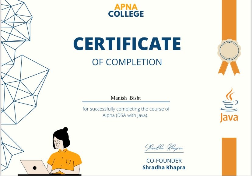 Manish Singh Bisht on LinkedIn: Apna College DSA with Java Manish Singh Bisht on LinkedIn: Apna College DSA with Java