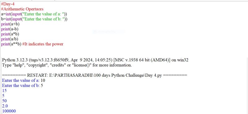 PARTHASARADHI S on LinkedIn: #100daysofcode #python #codingjourney PARTHASARADHI S on LinkedIn: #100daysofcode #python #codingjourney