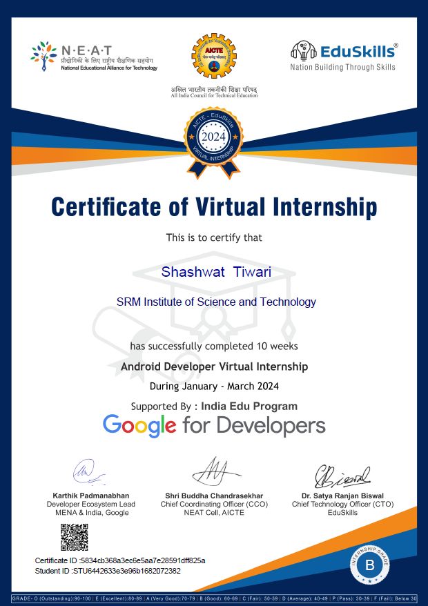 Shashwat Tiwari on LinkedIn: #aicteinternship #aicte #eduskills # ... Shashwat Tiwari on LinkedIn: #aicteinternship #aicte #eduskills # ...