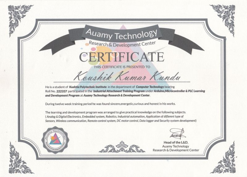 Koushik Kumar Kundu on LinkedIn: #internship #auamy_technology #arduino ... Koushik Kumar Kundu on LinkedIn: #internship #auamy_technology #arduino ...