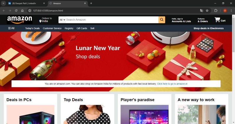 Deepak Patil on LinkedIn: #webdevelopment #html #css #amazonclone # ... Deepak Patil on LinkedIn: #webdevelopment #html #css #amazonclone # ...