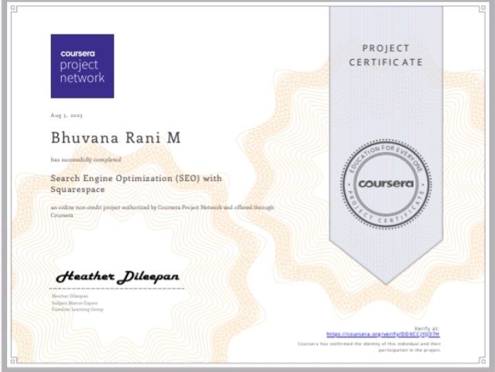 Bhuvana Rani M on LinkedIn: #elearning #online #coursera #project #website Bhuvana Rani M on LinkedIn: #elearning #online #coursera #project #website