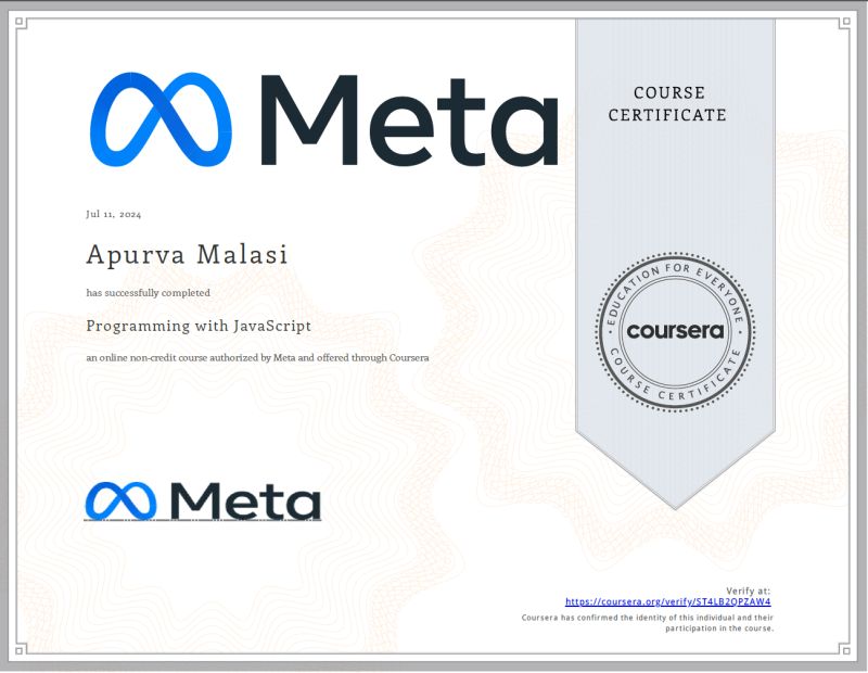 Apurva Malasi on LinkedIn: #javascript #coding #meta # ... Apurva Malasi on LinkedIn: #javascript #coding #meta # ...