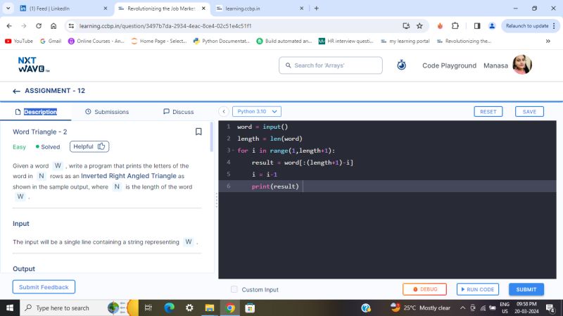 Manasa Thangella on LinkedIn: #100daysofcode #python #codingchallenge # ... Manasa Thangella on LinkedIn: #100daysofcode #python #codingchallenge # ...
