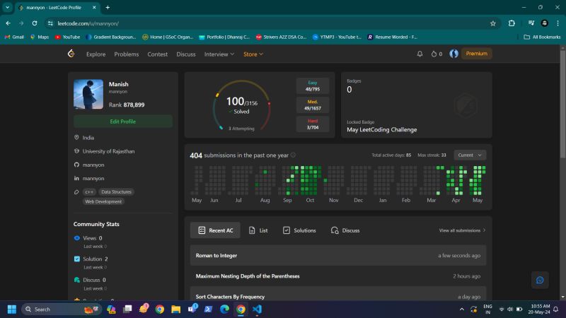 Manish Kumar on LinkedIn: #leetcode #problemsolving #milestoneachieved ... Manish Kumar on LinkedIn: #leetcode #problemsolving #milestoneachieved ...