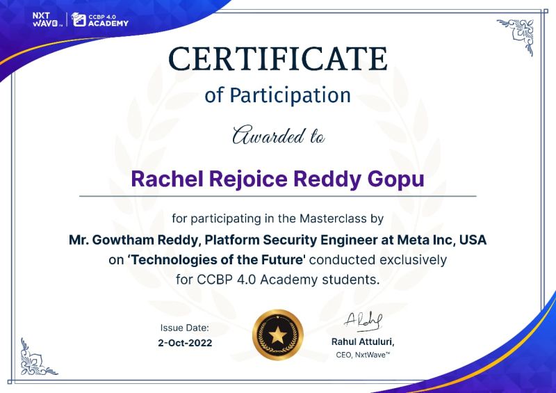 Gopu Rachel Rejoice Reddy posted on LinkedIn Gopu Rachel Rejoice Reddy posted on LinkedIn