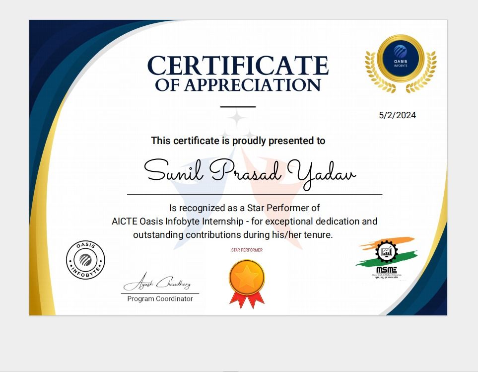 Sunil Yadav on LinkedIn: #webdev #infobyte #gratitude Sunil Yadav on LinkedIn: #webdev #infobyte #gratitude