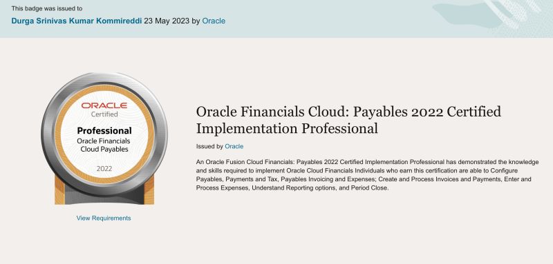 Durga Srinivas Kumar Kommireddi on LinkedIn: Oracle Financials Cloud ... Durga Srinivas Kumar Kommireddi on LinkedIn: Oracle Financials Cloud ...