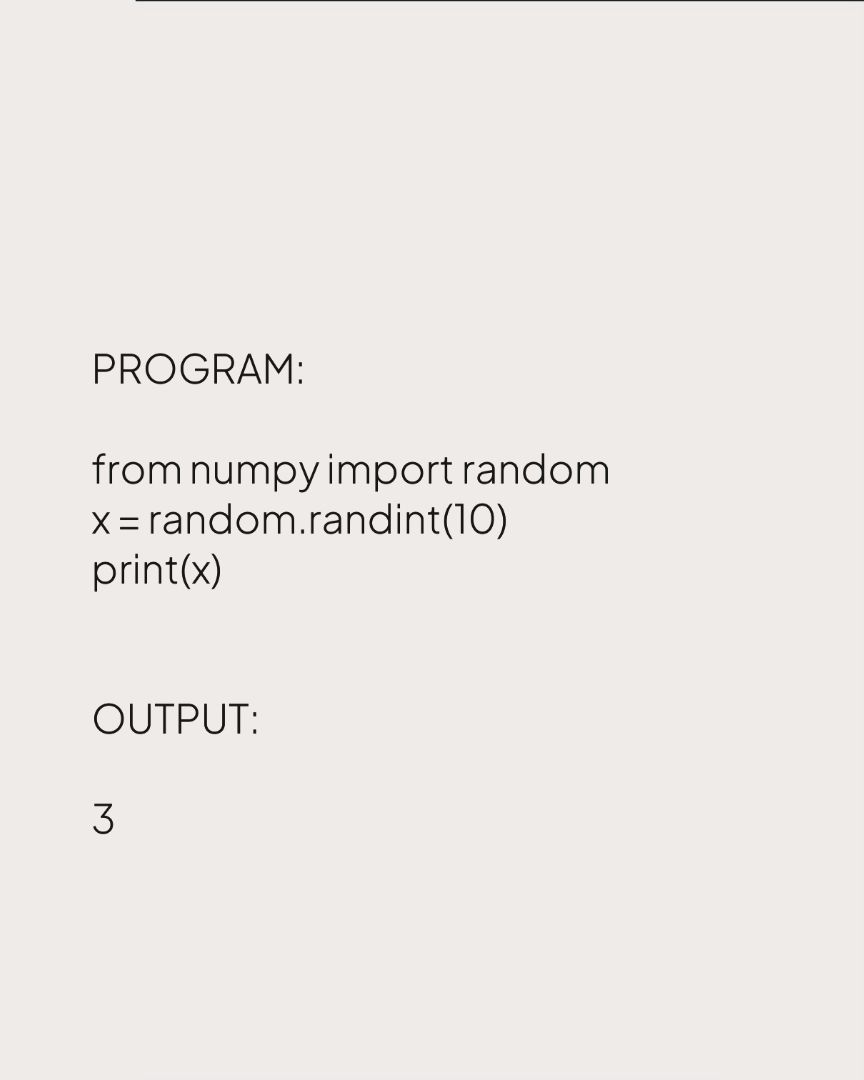 Adchaya A on LinkedIn: #numpy #random #python #programming # ... Adchaya A on LinkedIn: #numpy #random #python #programming # ...