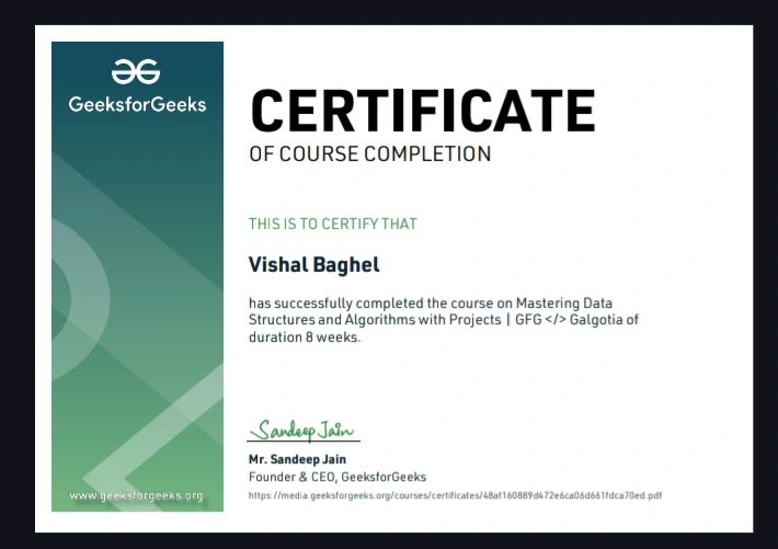Vishal Baghel on LinkedIn: #datastructures #algorithms #geeksforgeeks # ... Vishal Baghel on LinkedIn: #datastructures #algorithms #geeksforgeeks # ...