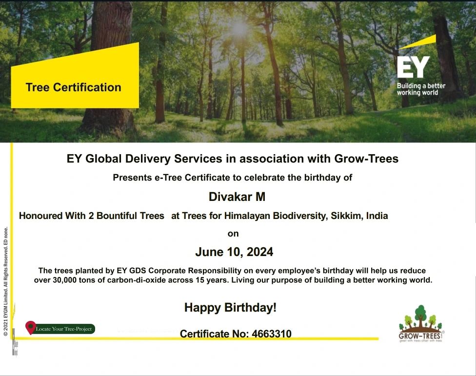 Divakar M Manisegsran on LinkedIn: Thank you EY :) Divakar M Manisegsran on LinkedIn: Thank you EY :)