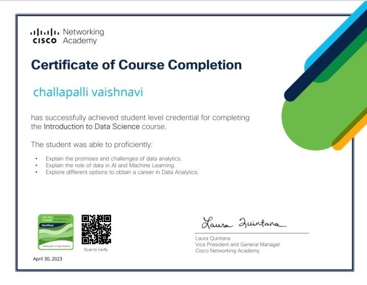 Vaishnavi Challapalli on LinkedIn: #cisconetworking #datascience Vaishnavi Challapalli on LinkedIn: #cisconetworking #datascience