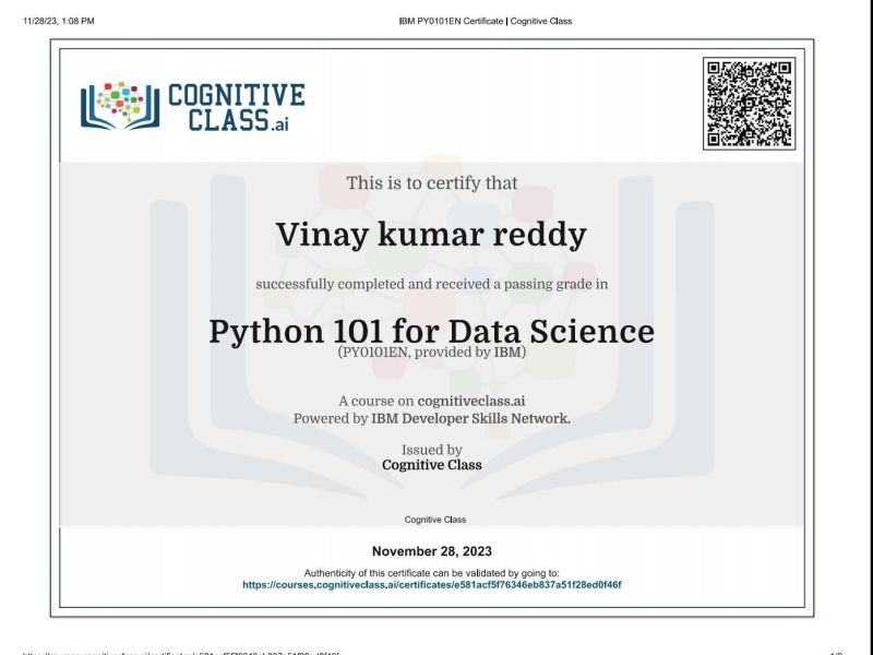 Murevari Vinay Kumar Reddy on LinkedIn: #ibm #cognitiveclass #python # ... Murevari Vinay Kumar Reddy on LinkedIn: #ibm #cognitiveclass #python # ...