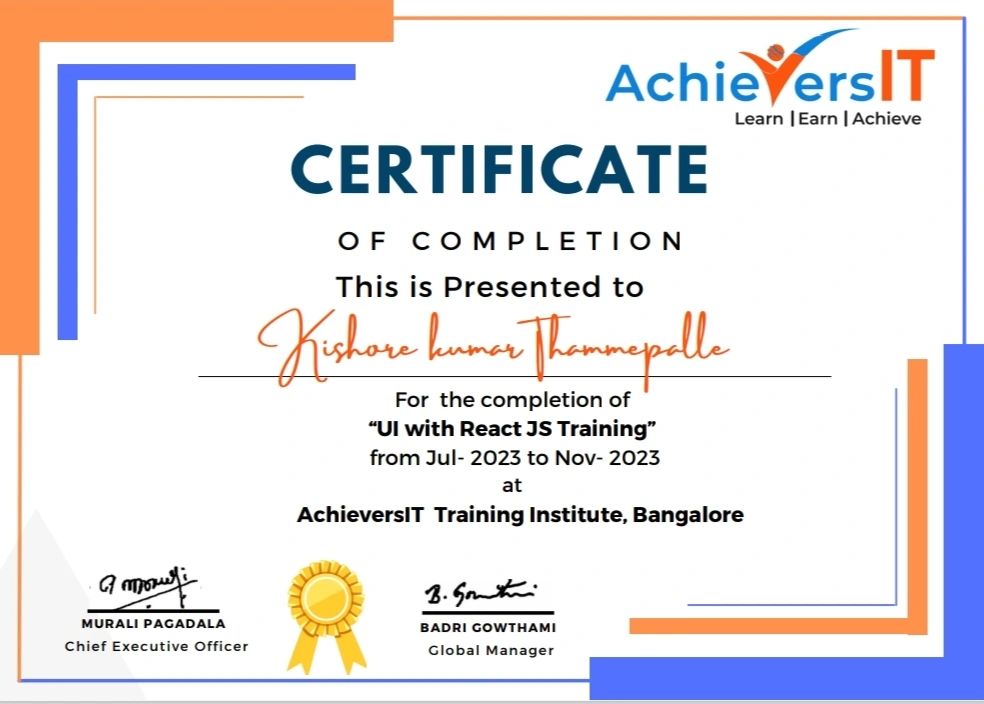 Kishore Kumar Thammepalle on LinkedIn: #html #front Kishore Kumar Thammepalle on LinkedIn: #html #front